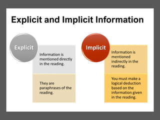 Implicit and explicit information | PPT