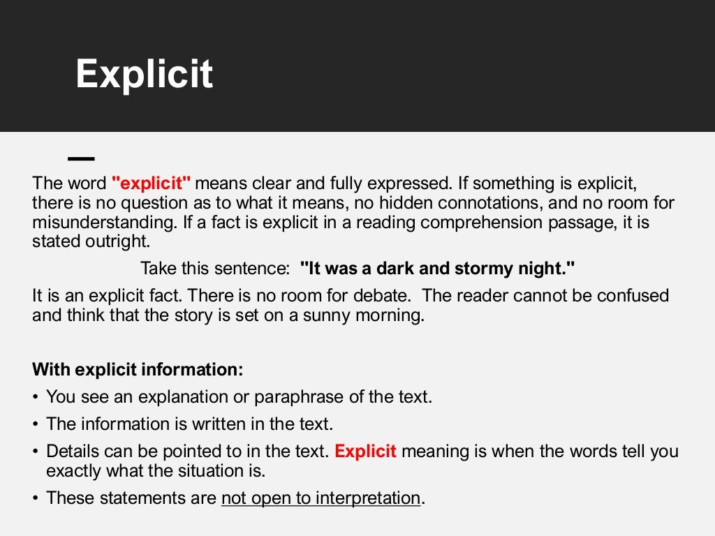 Implicit And Explicit Information Implicit And Explicit Information