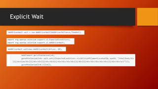 Implicit and explicit waits | PPT