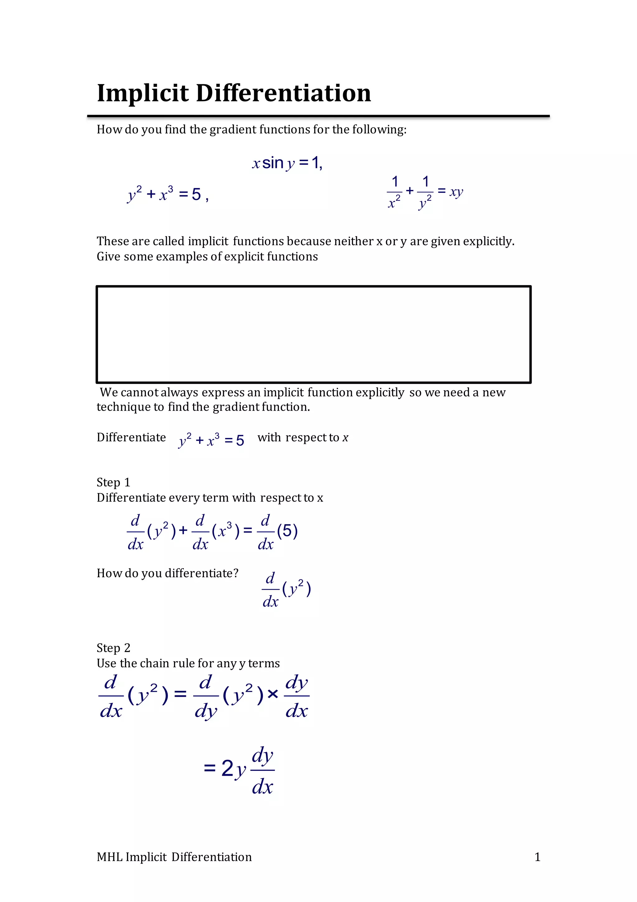 Implicit differentiation | DOCX