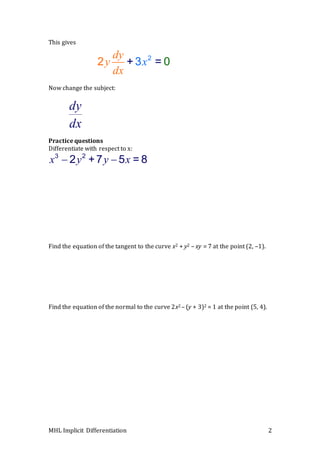 Implicit differentiation | DOCX