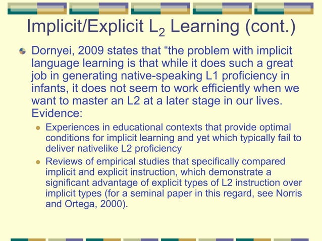 Implicit & Explicit learning, knowledge and instruction | PPTX