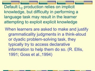 Implicit & Explicit learning, knowledge and instruction | PPTX