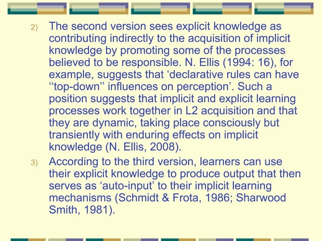 Implicit & Explicit learning, knowledge and instruction | PPTX
