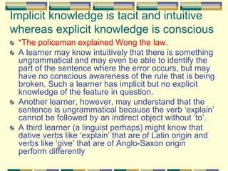 Implicit Knowledge Examples