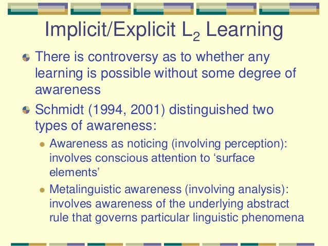 Implicit & Explicit learning, knowledge and instruction Implicit & Explicit learning, knowledge and instruction