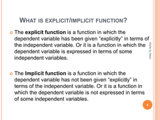 Implicit function and Total derivative | PPTX