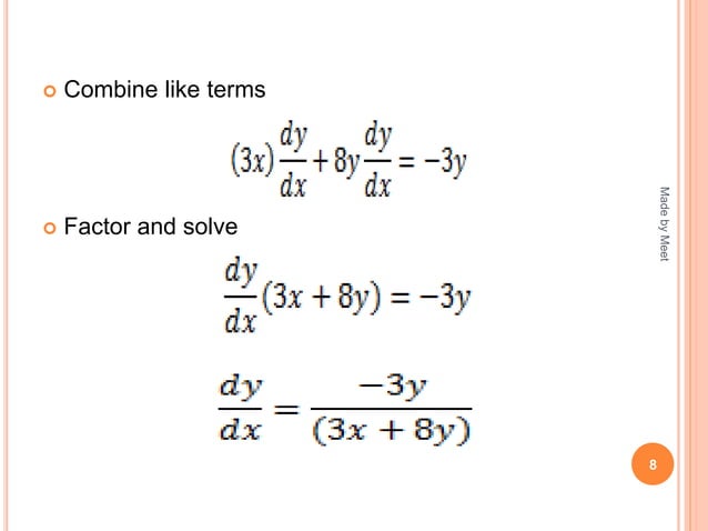 Implicit function and Total derivative | PPTX