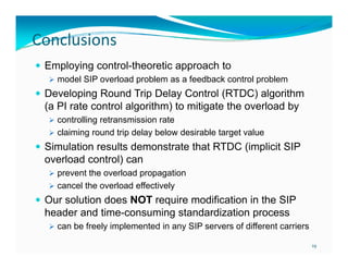 Design Of A PI Rate Controller For Mitigating SIP Overload | PPT