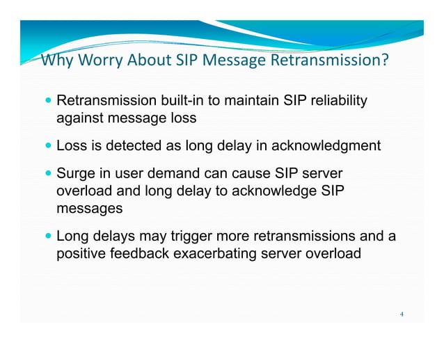 Design Of A PI Rate Controller For Mitigating SIP Overload | PPT