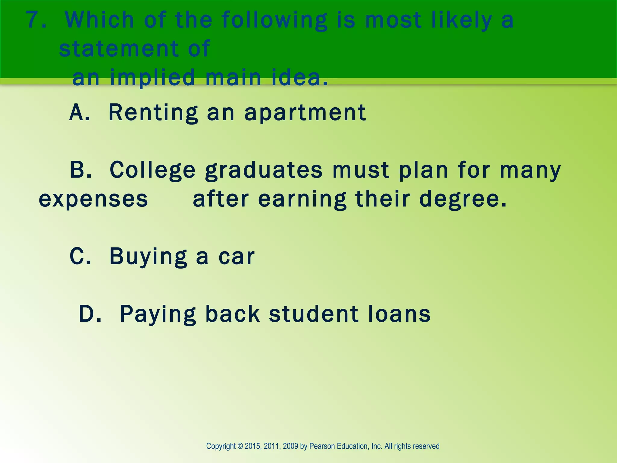 Implied main idea | PPT