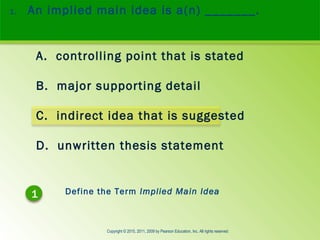 Implied main idea | PPT