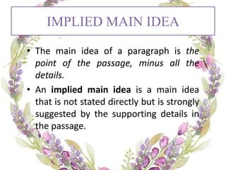 Implied main idea | PPTX