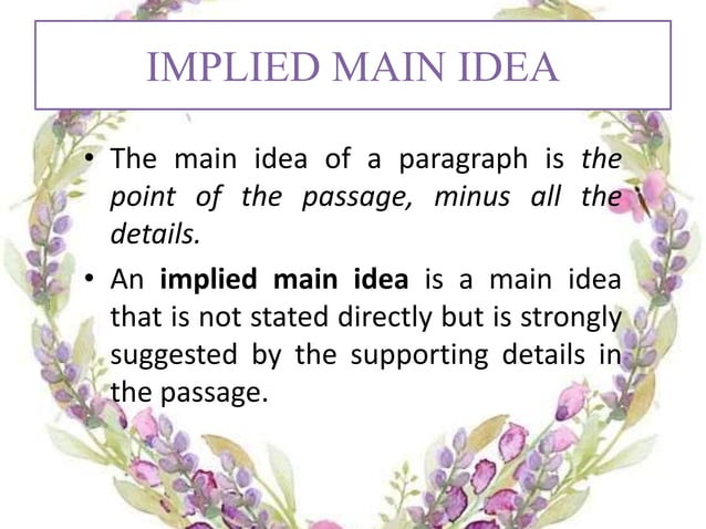 Implied main idea | PPT