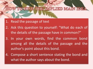 Implied main idea | PPTX