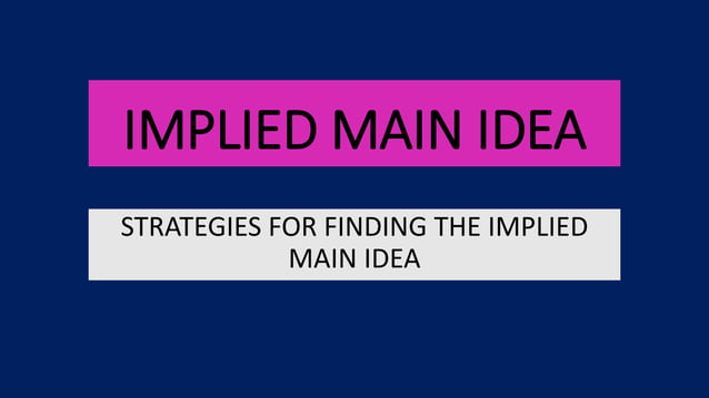 Implied main idea | PPTX