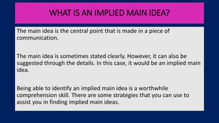 Implied main idea | PPTX