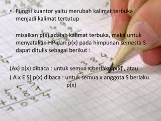 Implikasi,biimplikasi & berkuantor | PPT