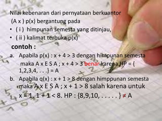 Implikasi,biimplikasi & berkuantor | PPT