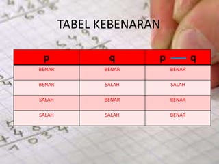 Implikasi,biimplikasi & berkuantor | PPT