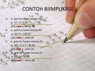 Implikasi,biimplikasi & berkuantor | PPT | Free Download