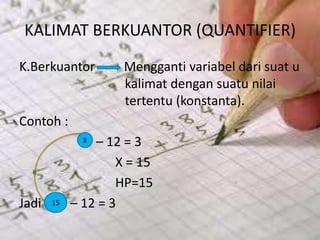 Implikasi,biimplikasi & berkuantor | PPT