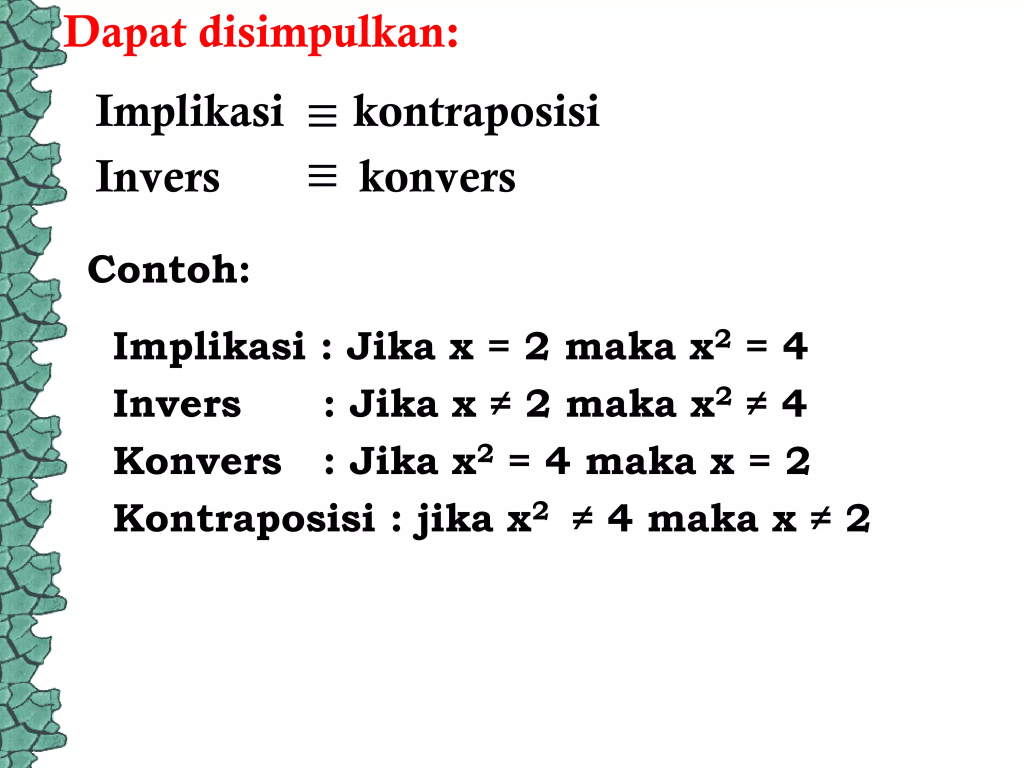 Implikasi dan biimplikasi | PDF