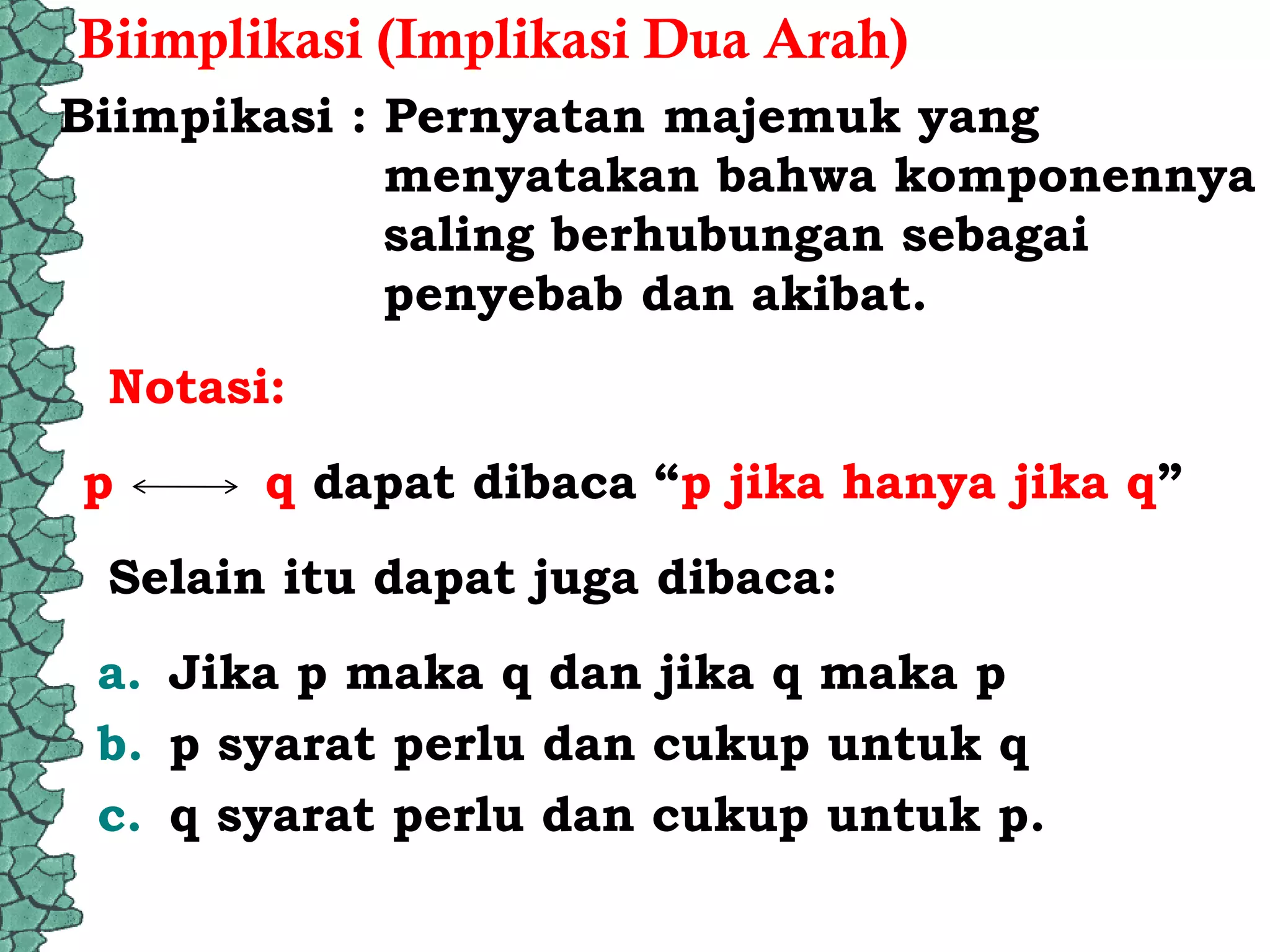 Implikasi dan biimplikasi | PDF