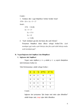 Implikasi dan biimplikasi | DOCX