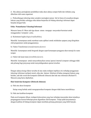 Implikasi etis dari teknologi informasi | PDF
