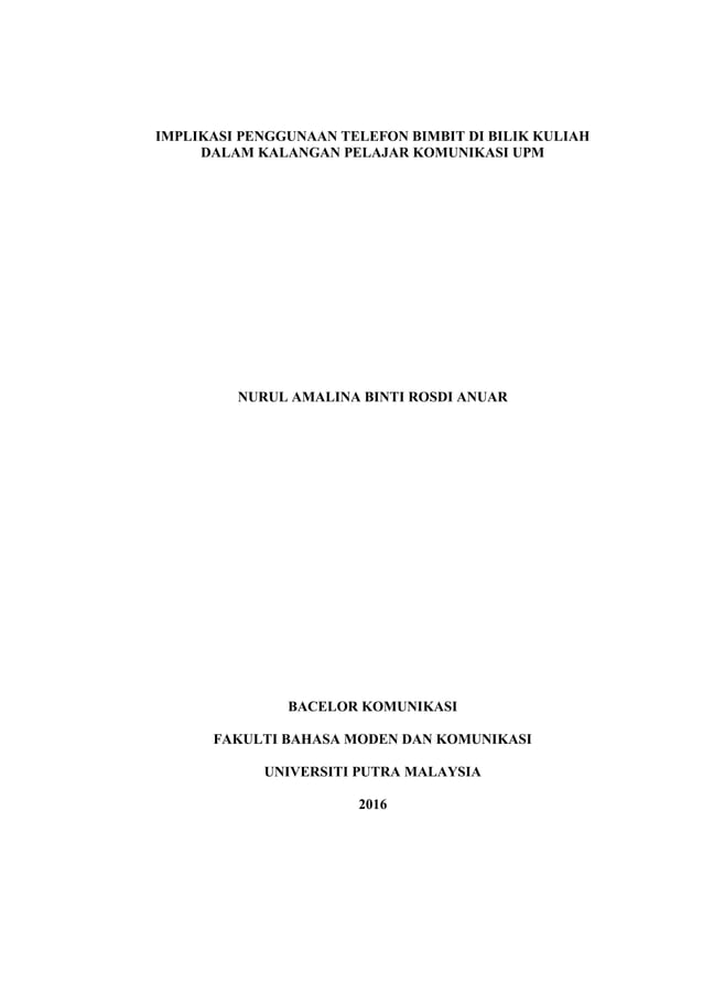 Implikasi penggunaan telefon bimbit | PDF