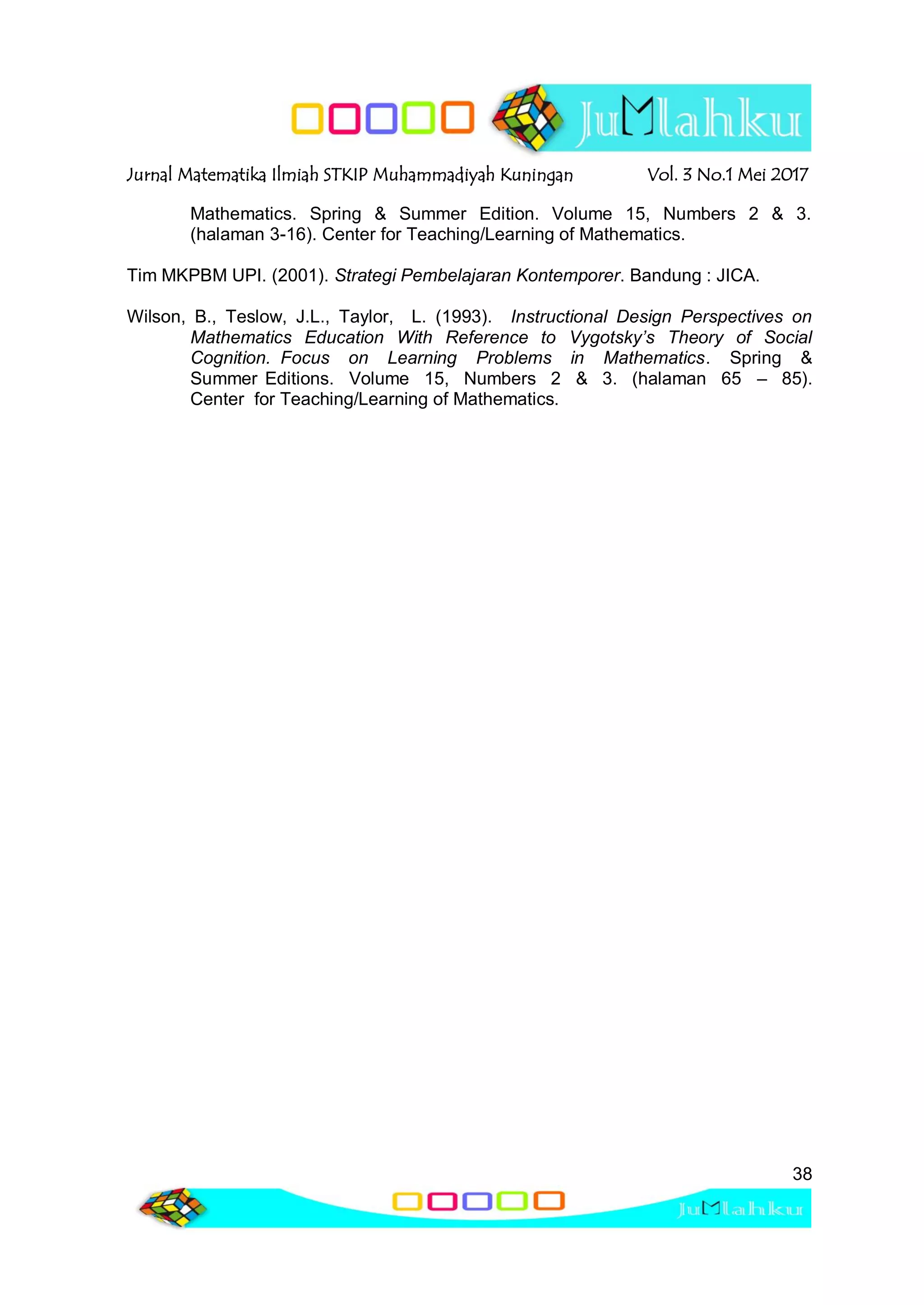 Implikasi teori belajar konstruktivisme dalam pembelajaran matematika | PDF Implikasi teori belajar konstruktivisme dalam pembelajaran matematika | PDF