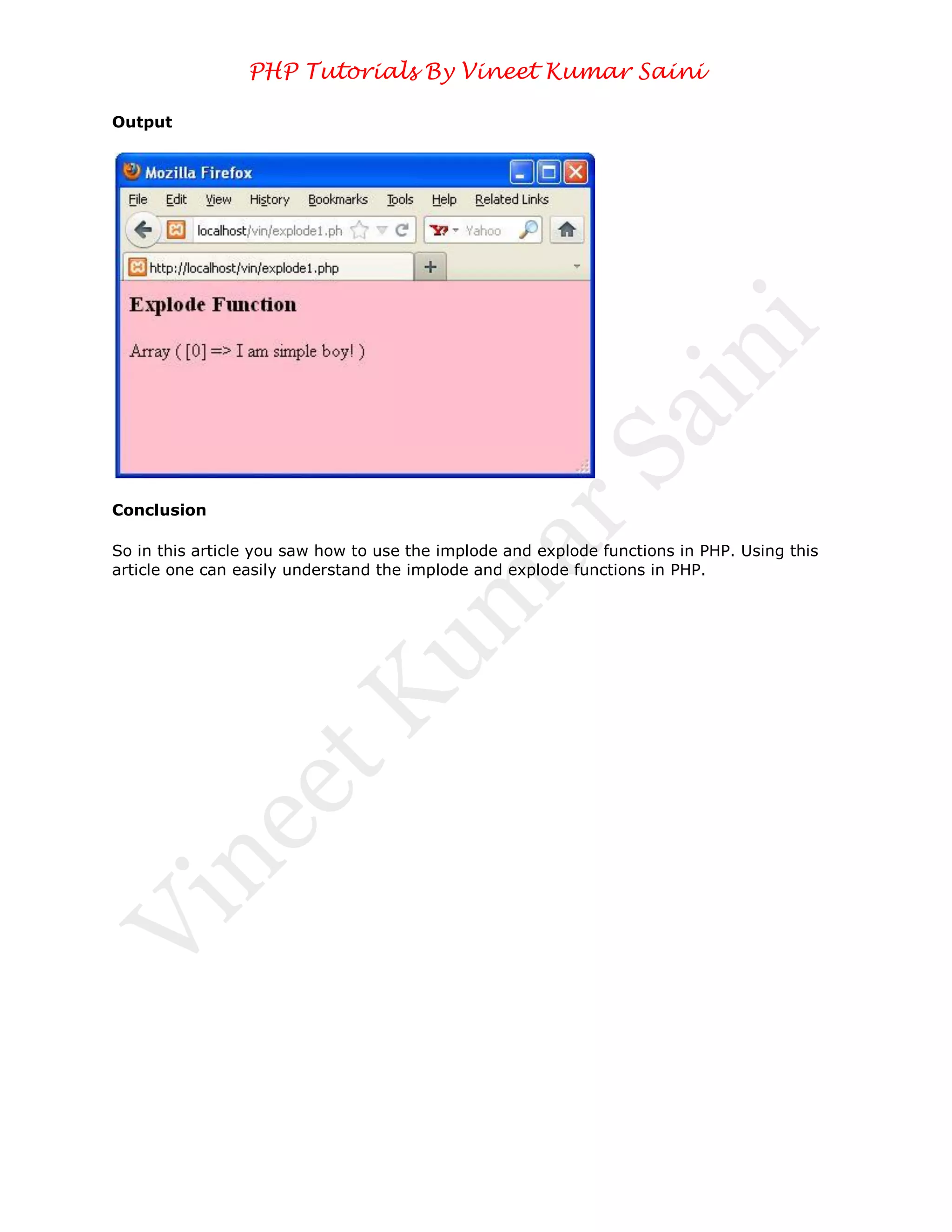 Implode And Explode In Php Pdf 