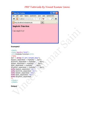 Implode & Explode in PHP | PDF
