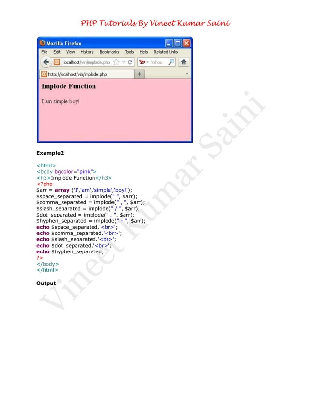 Implode & Explode in PHP | PDF