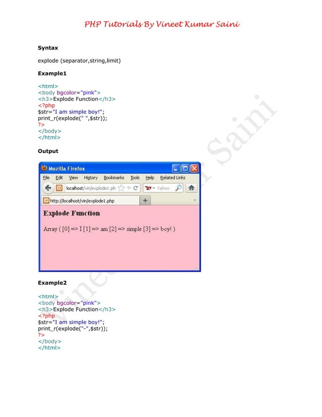 Implode & Explode in PHP | PDF