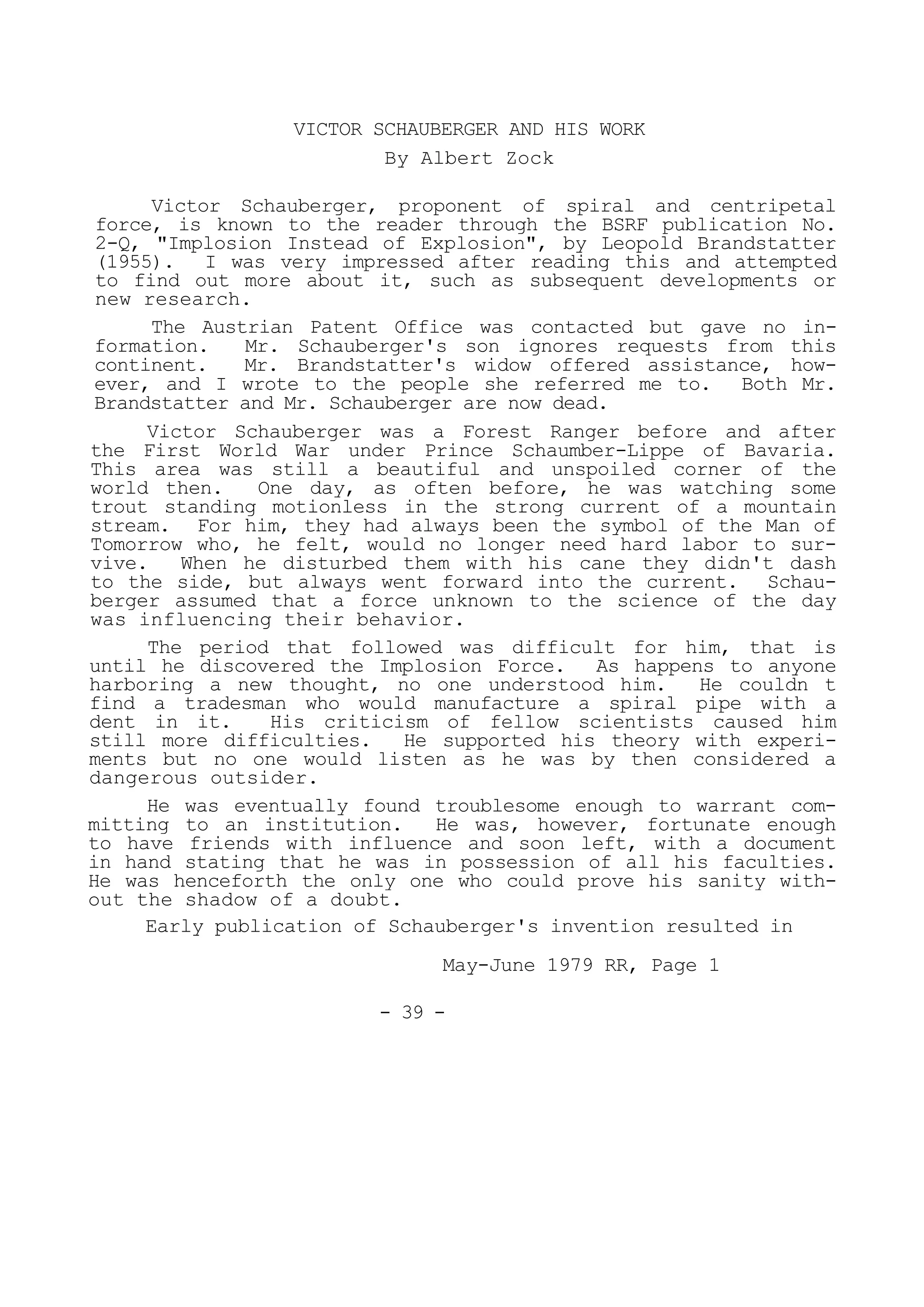 Implosion viktor schauberger and the path of natural energy - by ...