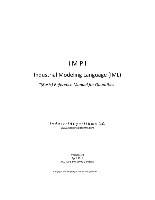 Impl reference manual_for_quantities | PDF