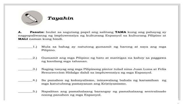 IMPLUWENSYA NG MGA ESPANYOL SA KULTURA NG MGA PILIPINO.pptx