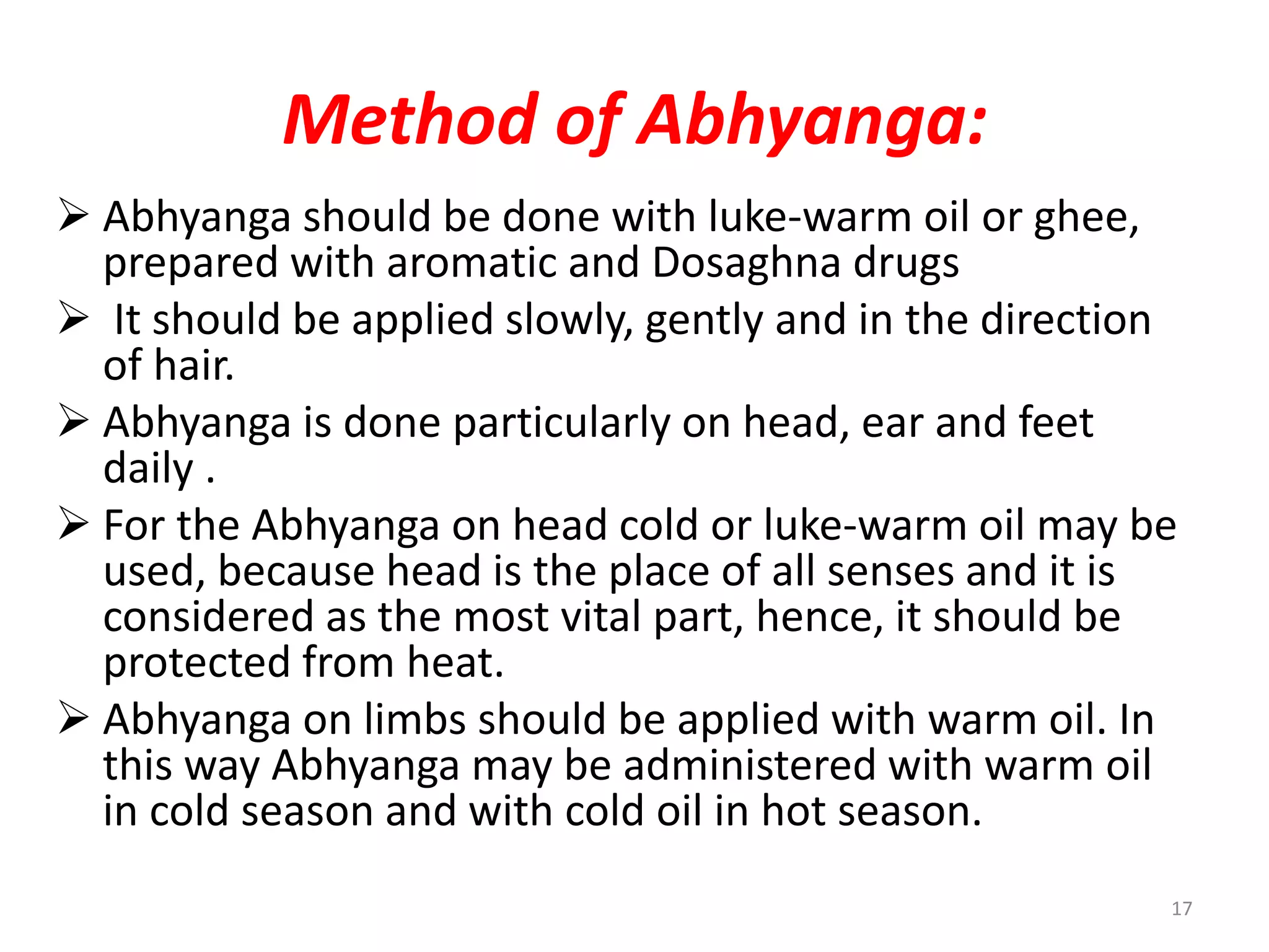 Importance of abhyanga | PDF