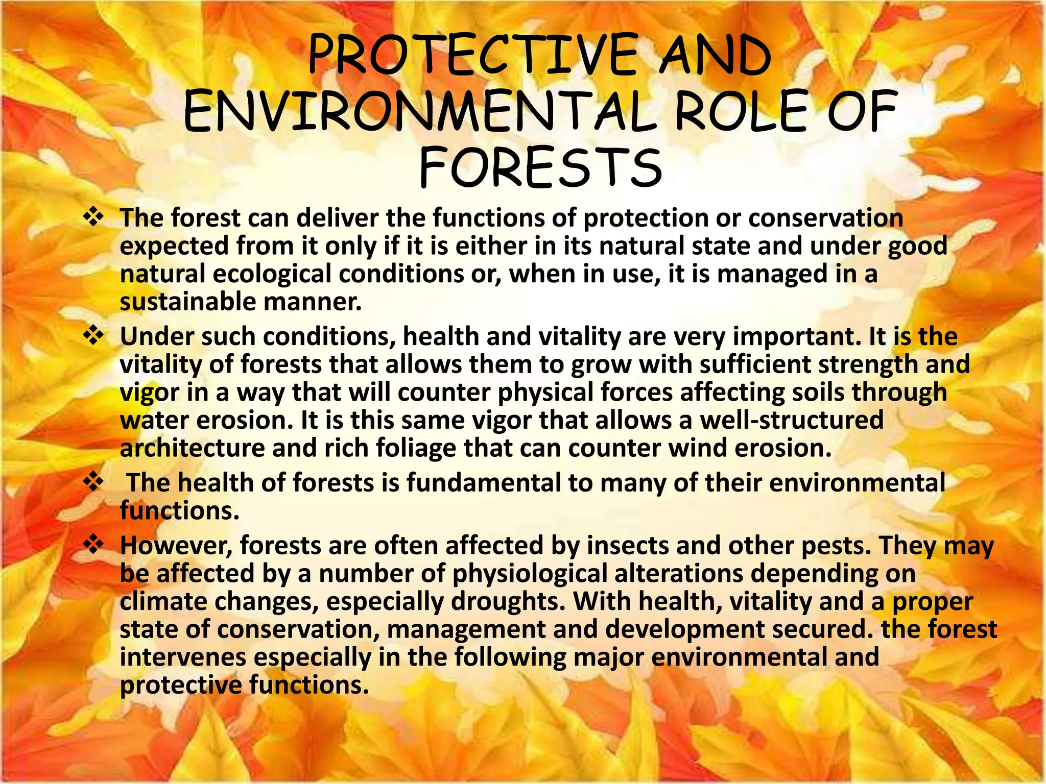 Important of forests | PPTX