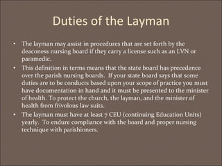 Importance of Health Ministry (Parish Nursing) | PPT