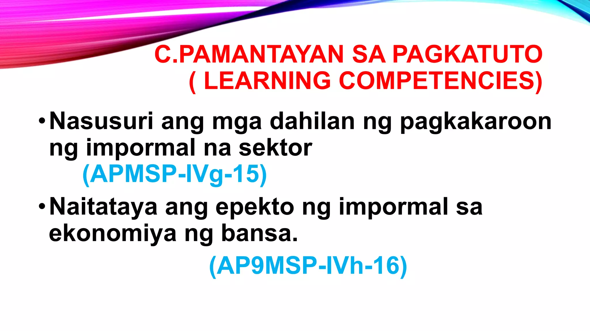 Impormal na-sektor-for-presentation-inset | PPTX
