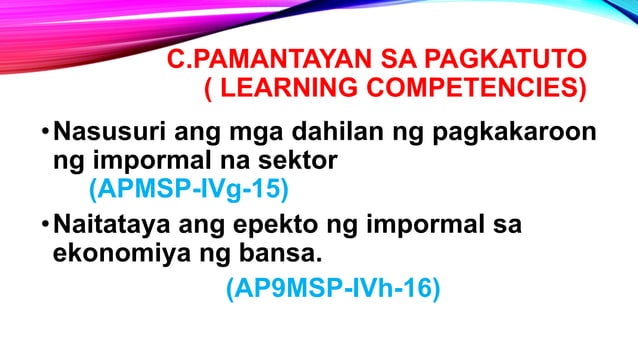 Impormal na-sektor-for-presentation-inset | PPTX