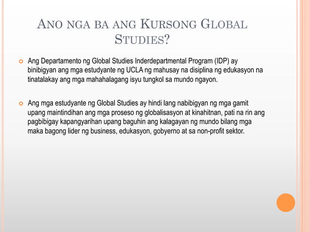 Impormasyon global studies | PDF