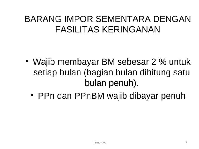 Impor sementara | PPT