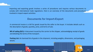 Import-Export Documentation & procedures | PPTX