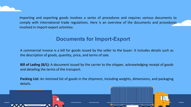 Import-Export Documentation & procedures | PPTX | Logistics and ...