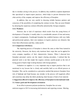 Import-export practices at Europlast Jsc | DOC