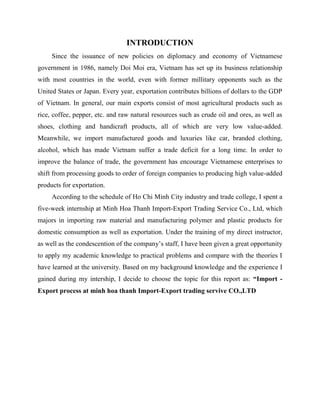 Import - export process at minh hoa thanh import-export trading servive ...